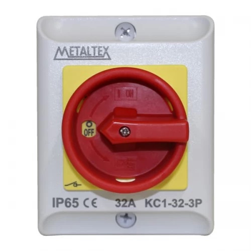 Interruptor seccionador - 3 polos 32A IP65 - KC1-32-3P - Provindus