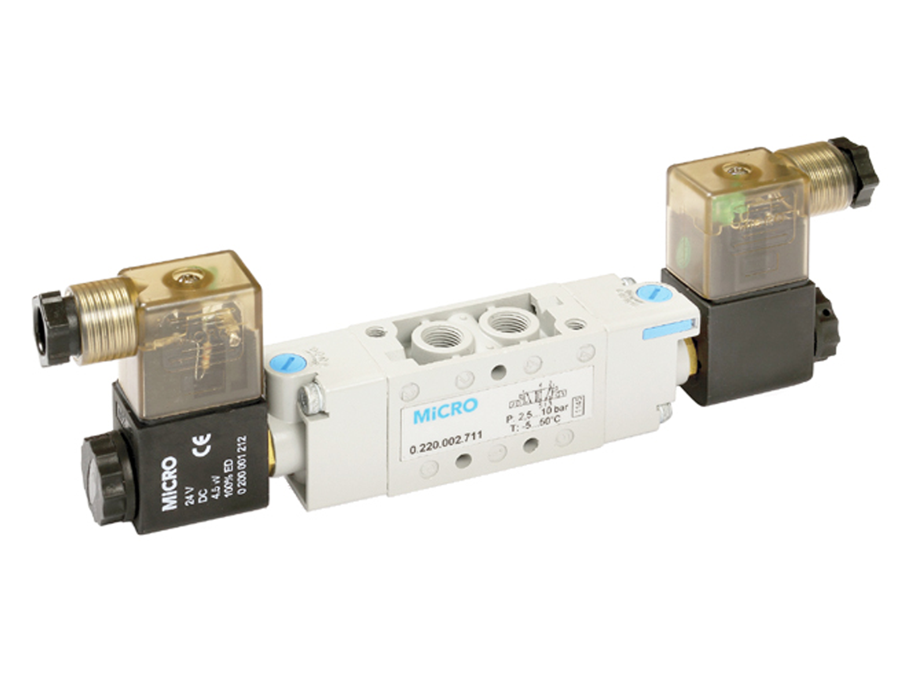 Válvula 5/2 vías 1/8" doble mando Eléctrico. - Provindus